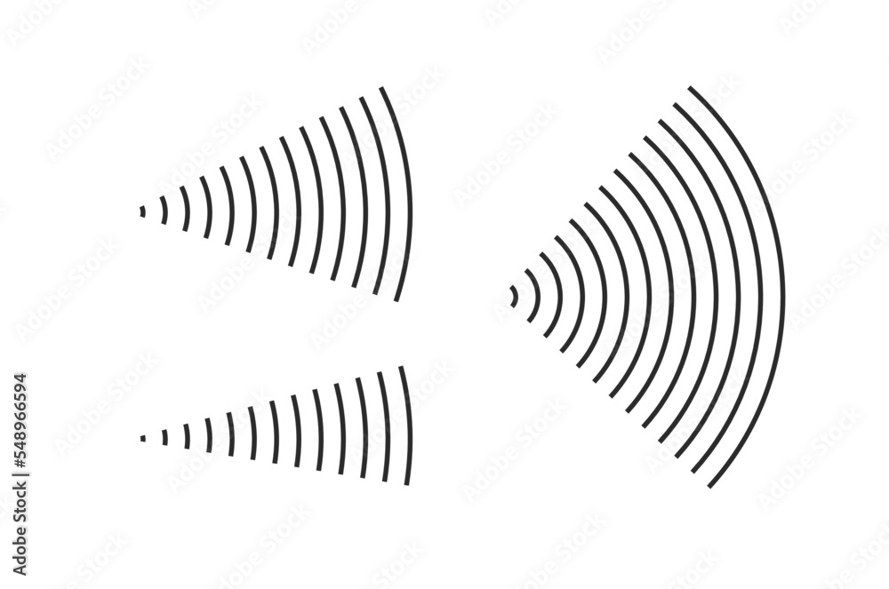 Wave signal radio sonar effect vector lines or antenna radiation ...