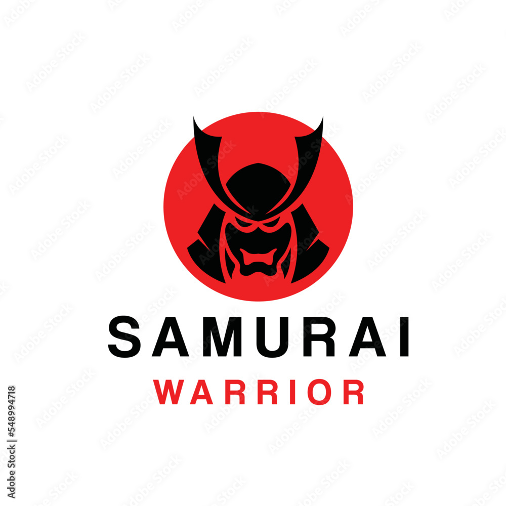 Samurai Warrior Logo Design Vector illustration Gaming symbol emblem ...