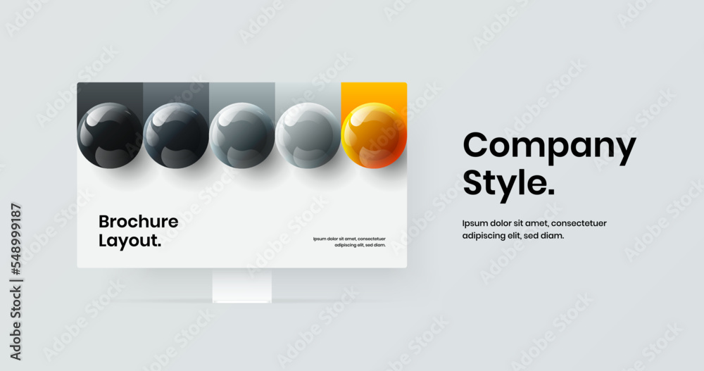 Premium computer monitor mockup landing page layout. Abstract web ...