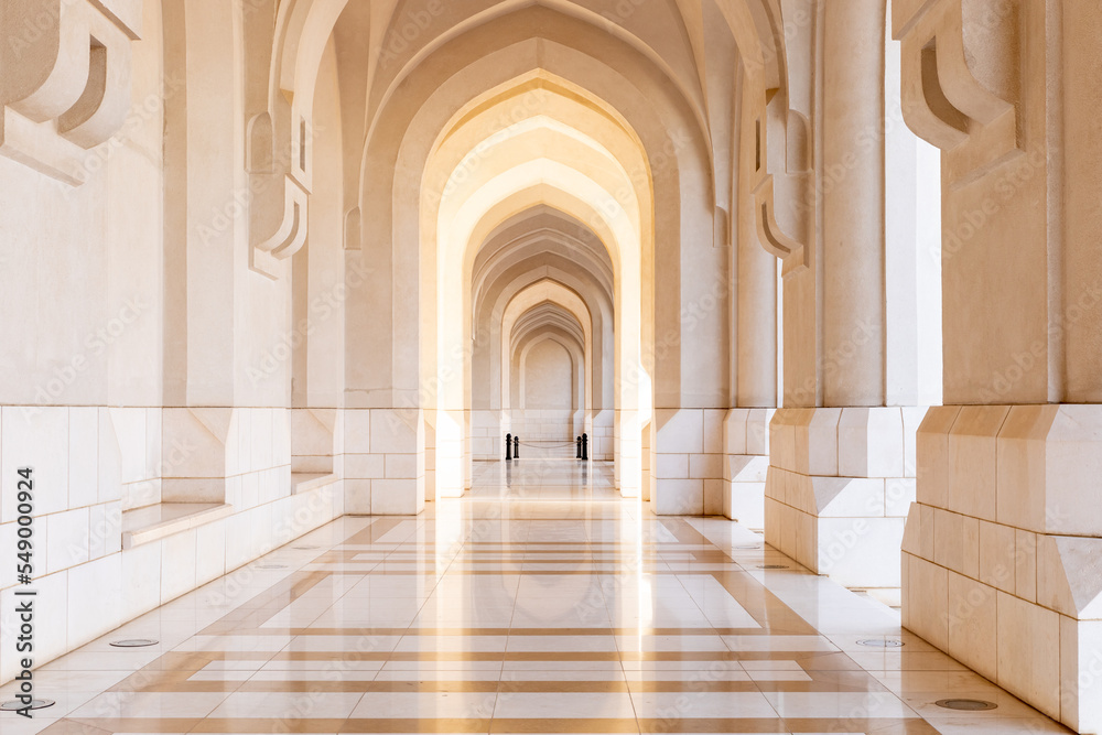 Marble Corridors near Al Alam Sultan Palace in Muscat, Oman. Arabian ...