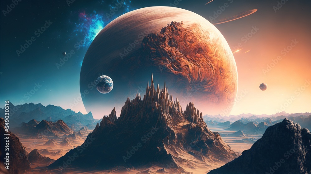 6K Desktop Wallpaper of Space, Galaxy, Planets and Stars Stock ...