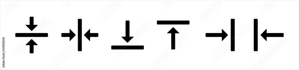 Align icons. Alignment symbol, buttons, signs, vector illustration ...