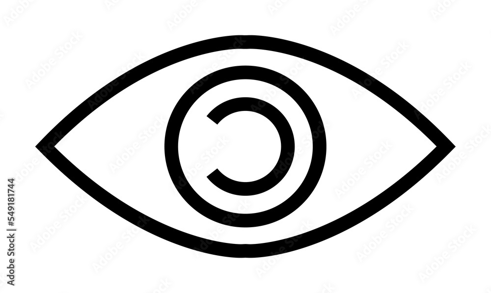 thin line sharp icon / eye, vision, view / png ( background transparent ...