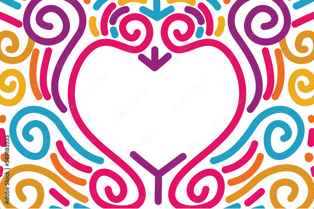 Cinco de mayo line art pattern for copy space background. Colorful ...