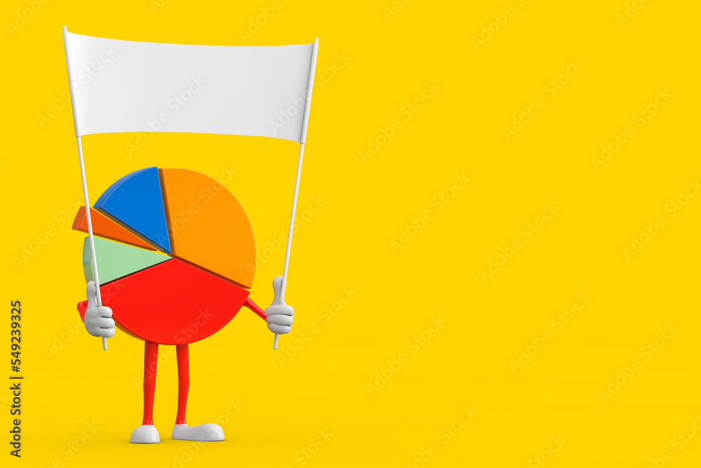 Info Graphics Business Pie Chart Character Person and Empty White Blank ...