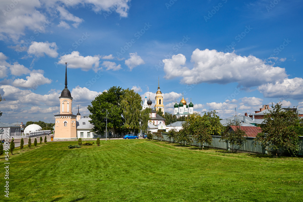 Russia. Town of Kolomna. St. Philaret street. Corner tower of the ...