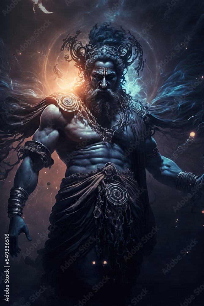 the primordial darkness embodying a greek god, erebus wearing ancient ...