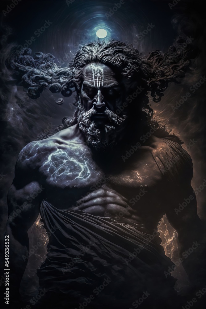 the primordial darkness embodying a greek god, erebus wearing ancient ...