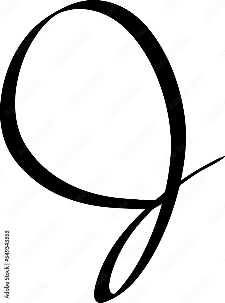 Black Calligraphy Alphabet Letter J, Cursive J Stock Illustration ...