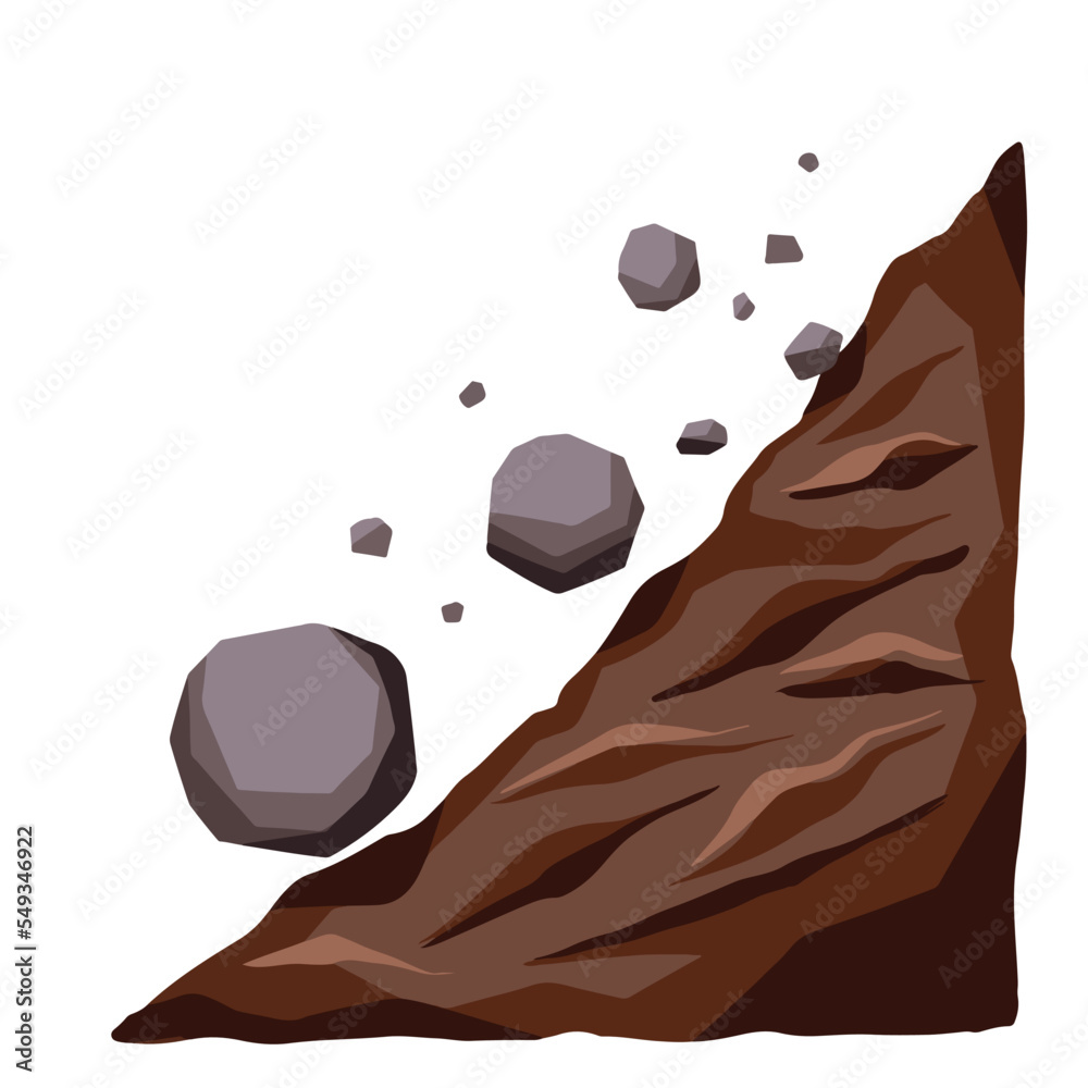 Landslide vector illustration drawing isolated on plain white ...