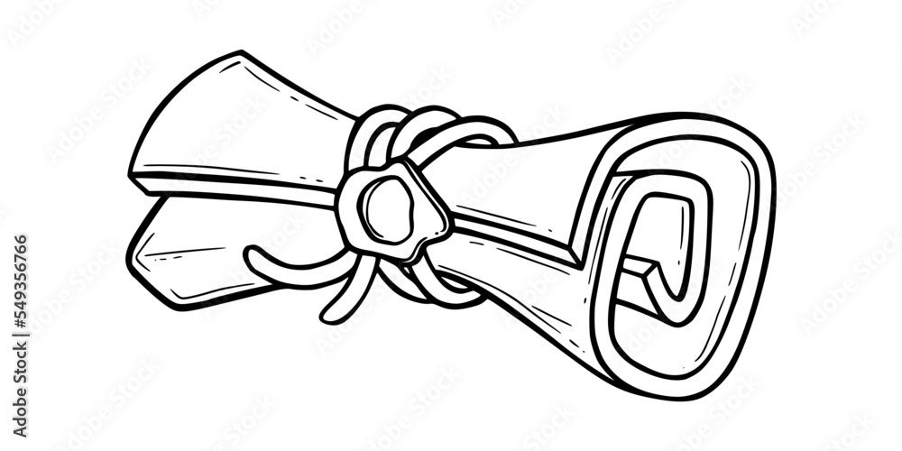 Old scroll sketch. Torn paper scroll with a seal for games. Vector ...