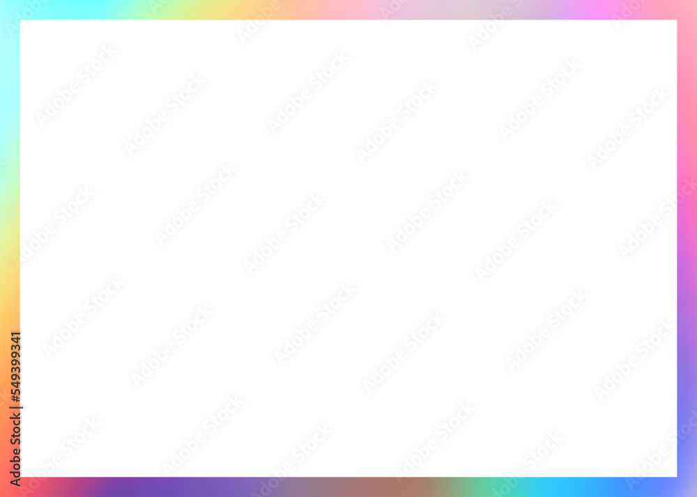 Ilustración de Stock Holographic rainbow rectangle frame, shiny ...