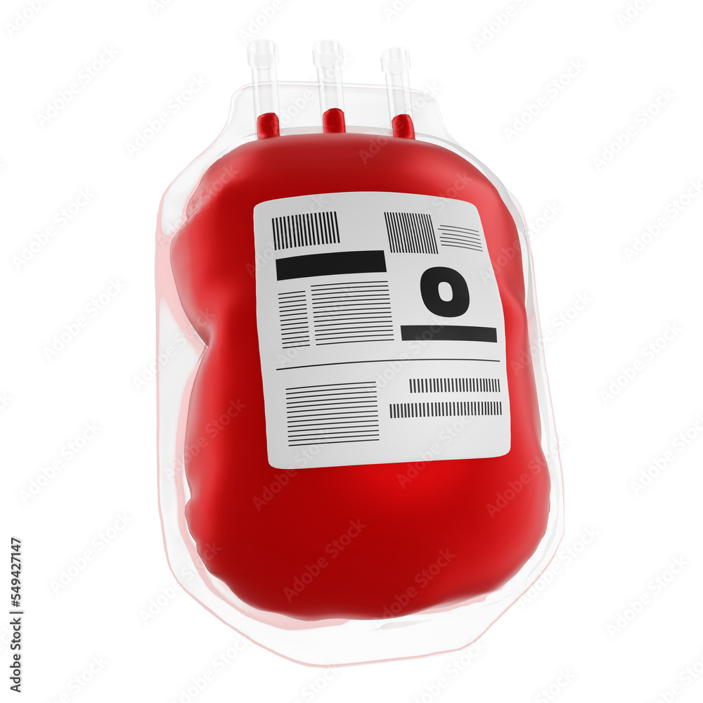blood bag group O isometric isolated. blood pack for transfusion, blood ...