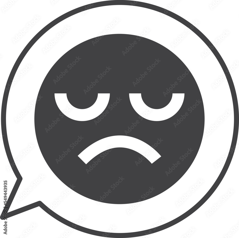 sad face emoji on text box illustration in minimal style 素材庫向量圖 | Adobe ...