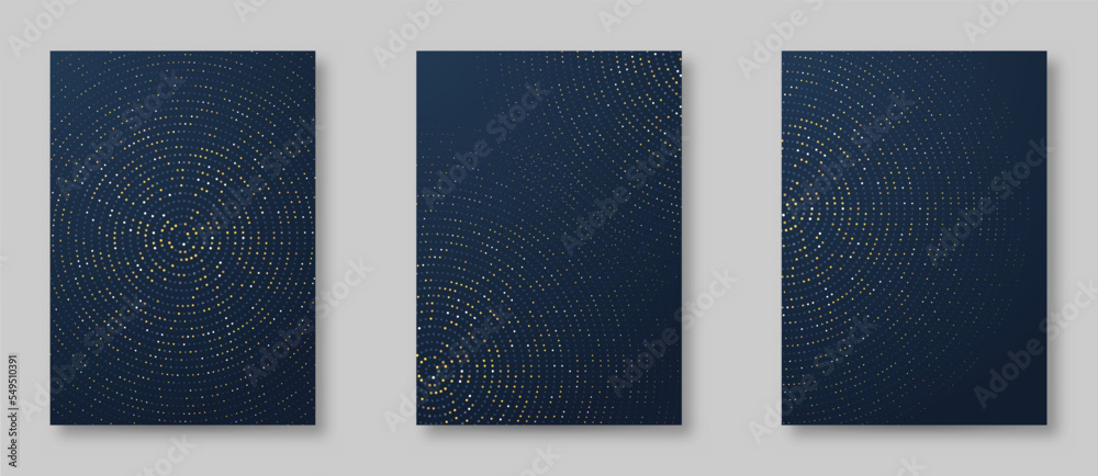 Technology cover background design set. Luxury, gold. Vector tech ...