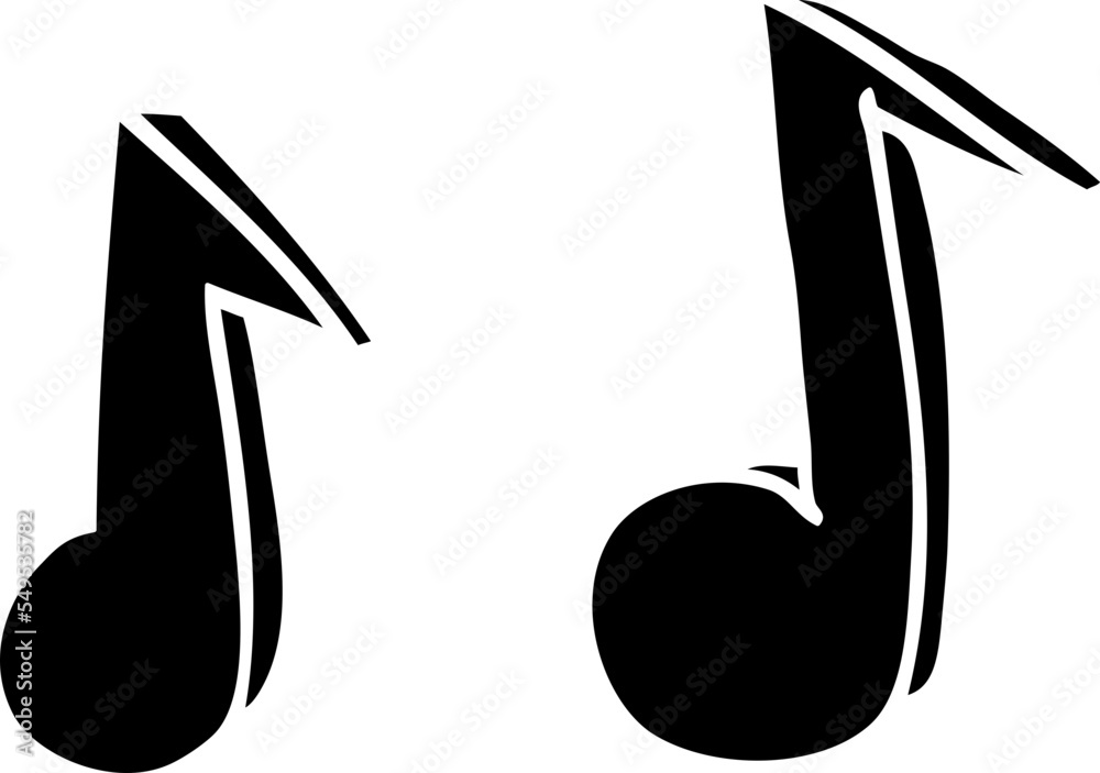 outline cartoon musical notes Stock Vector | Adobe Stock