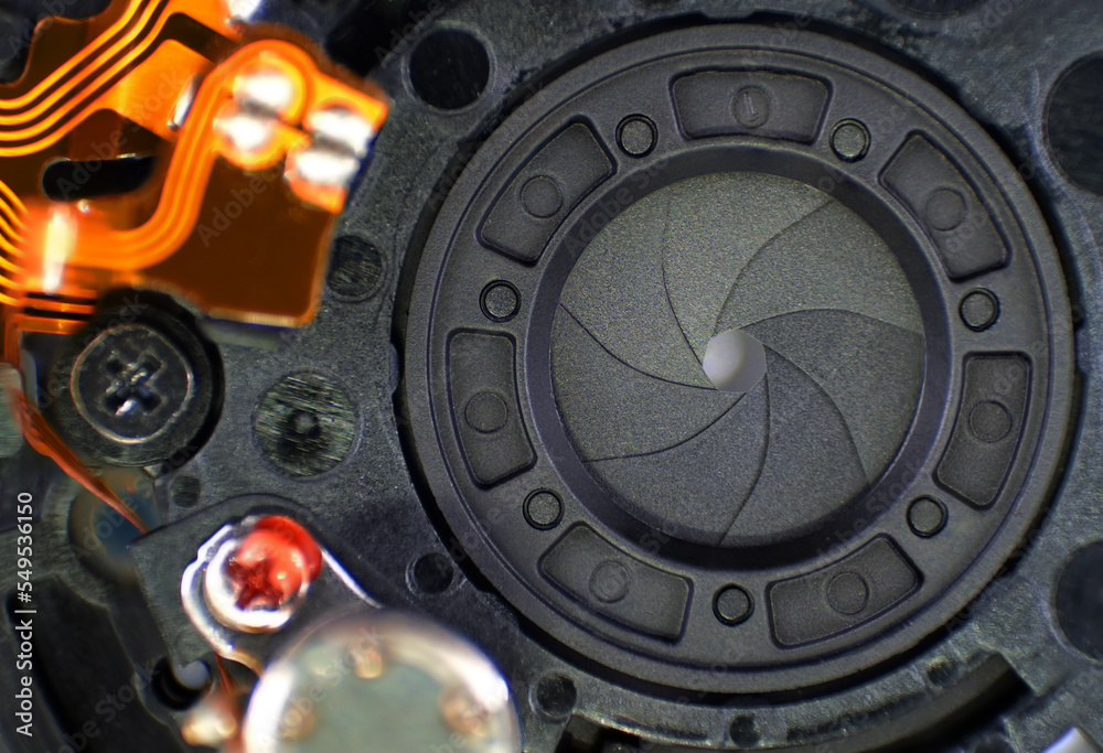 Objective aperture blades mechanism, camera lens aperture and ...