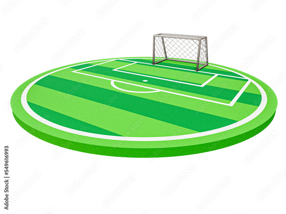 Soccer 3d field, realistic 3D rendering circle cutaway terrain floor ...