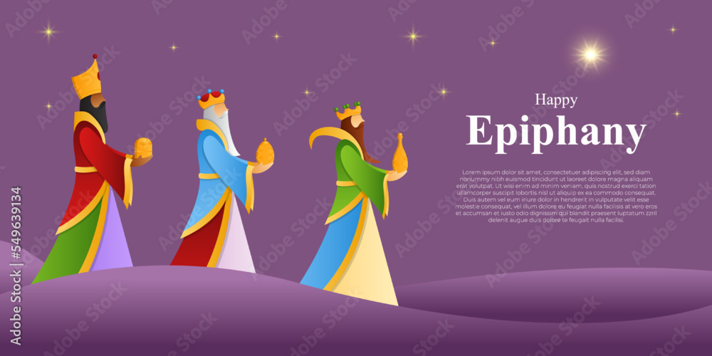 Vector de Stock Vector illustration of Happy Epiphany Christian ...