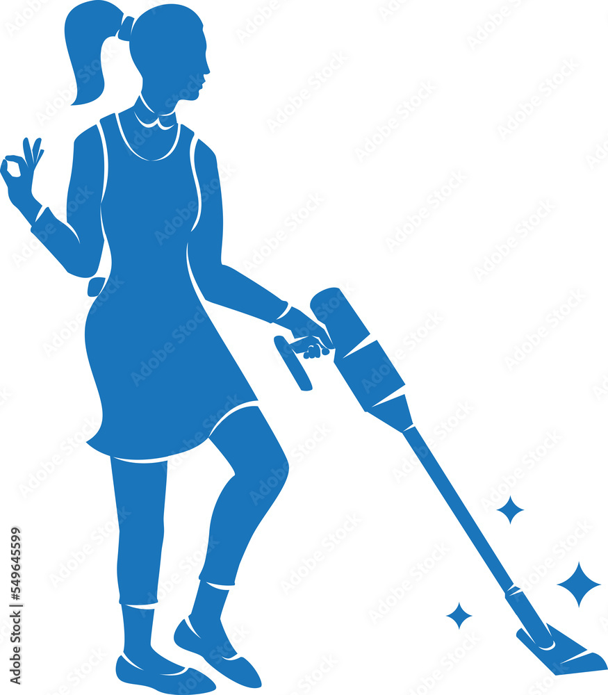 Cute cartoon Housekeeper Maid Logo Sign Stock Illustration | Adobe Stock