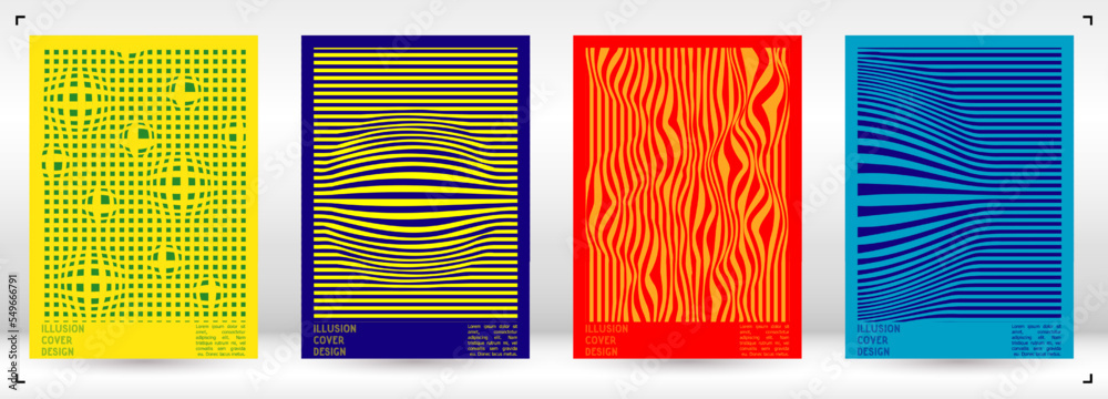 Geometrical Poster Design with Optical Illusion Effect. Modern ...