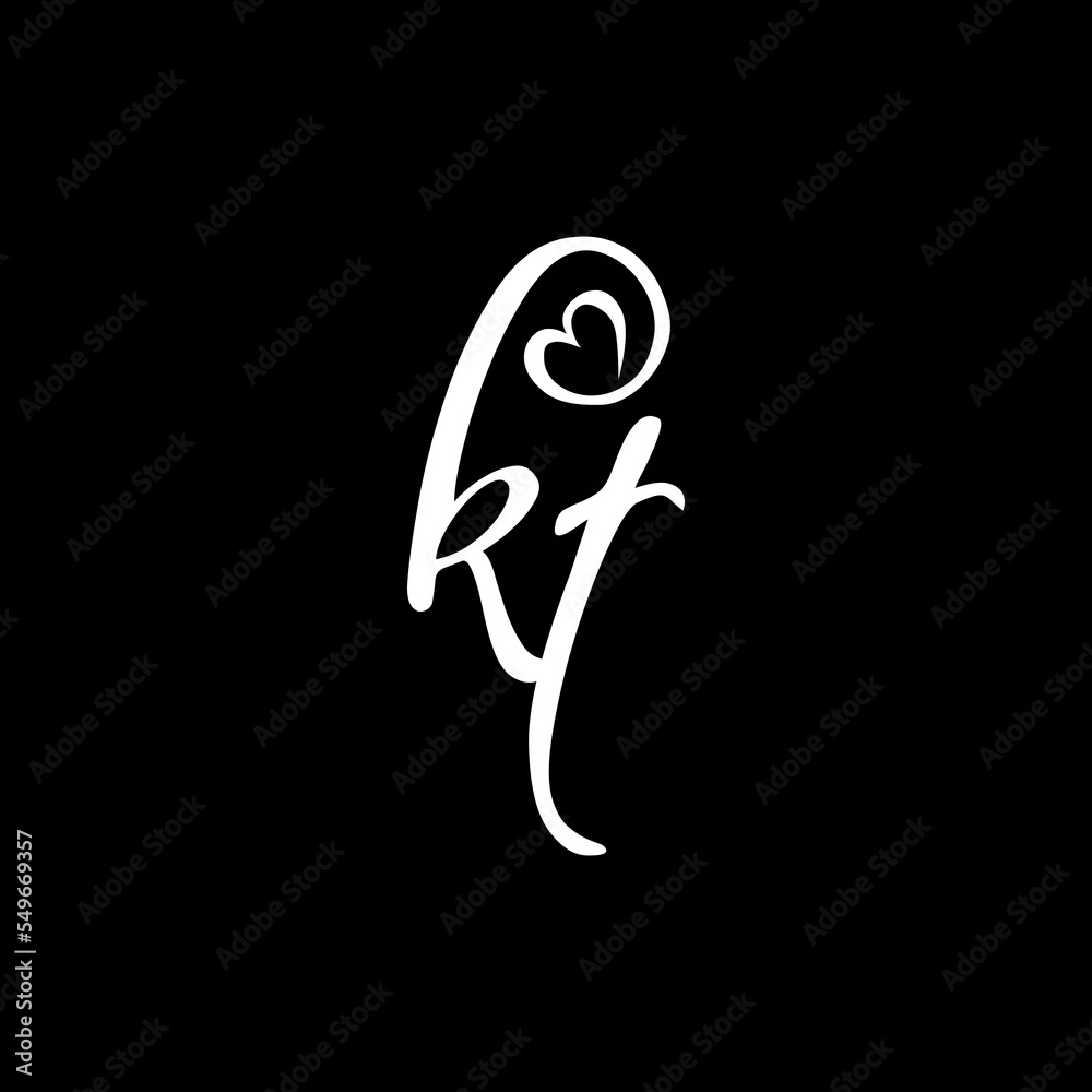 KT Heart Logo Design , KT Calligraphy Vector Logo 素材庫向量圖 | Adobe Stock