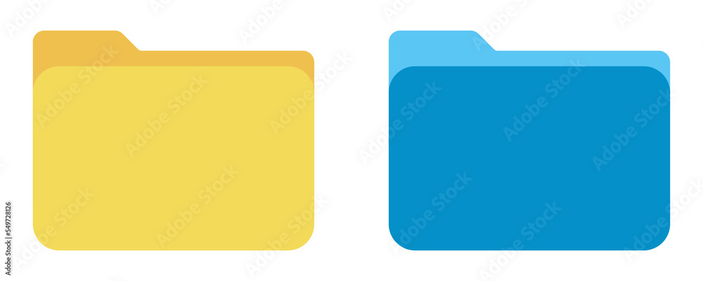 File folder icon png. yellow and blue. Stock Illustration | Adobe Stock