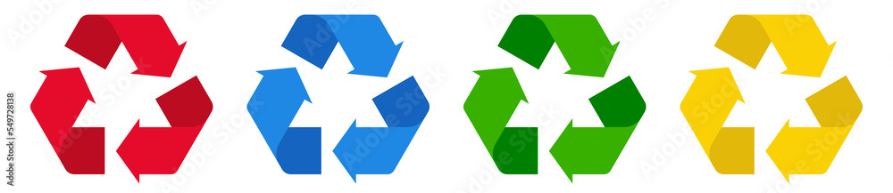 Recycle, recycle bin, recycle symbol, and icon png in four color ...
