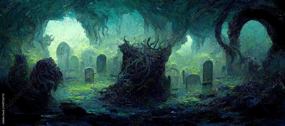 Ancient Beast Tomb Grave Ruins Fantasy Landscape - Digital Art, Concept ...