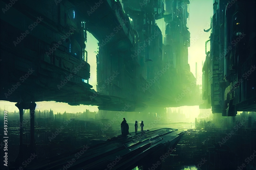 Cyberpunk Steampunk Futuristic Landscape Future Science Fiction ...