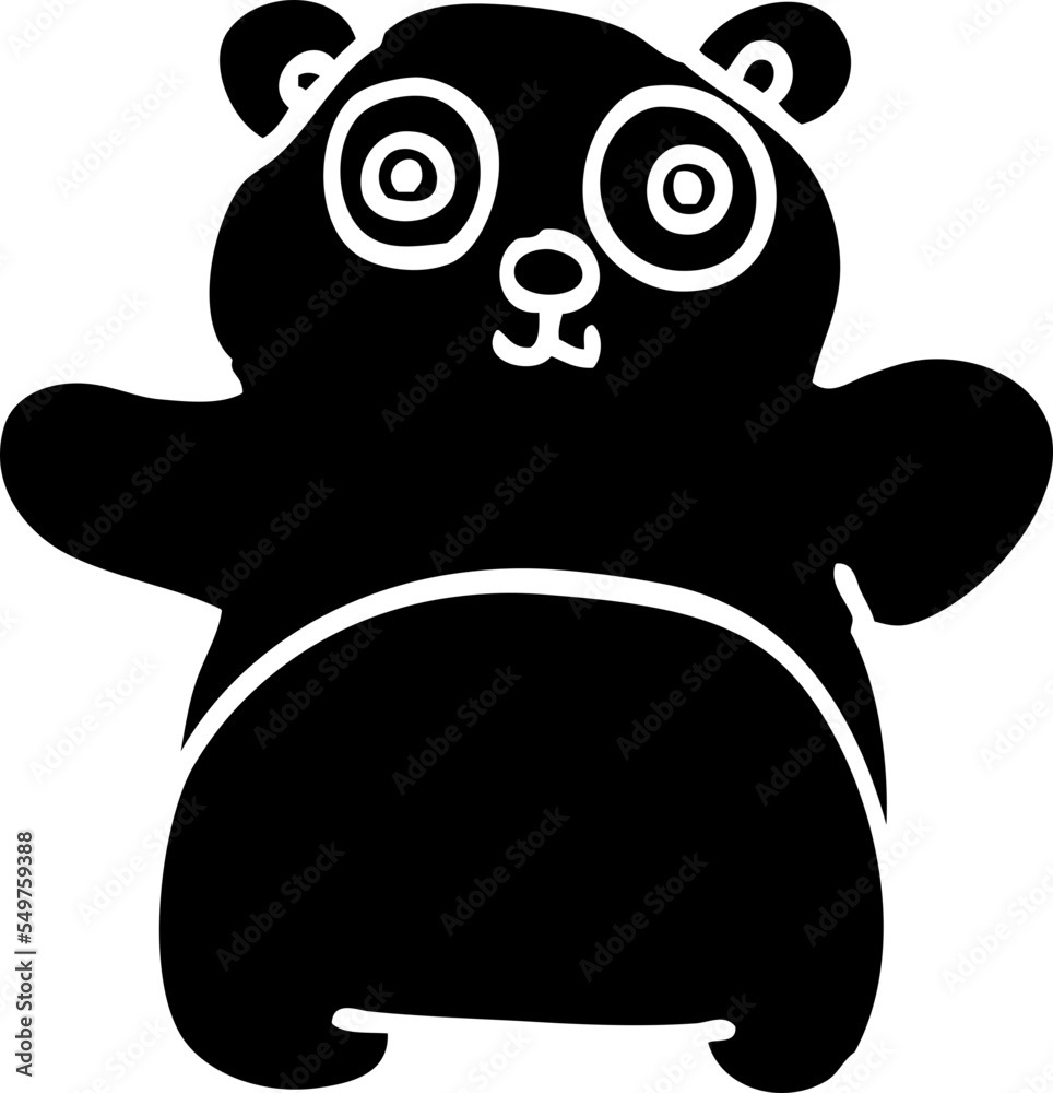 outline cartoon happy panda Stock Vector | Adobe Stock