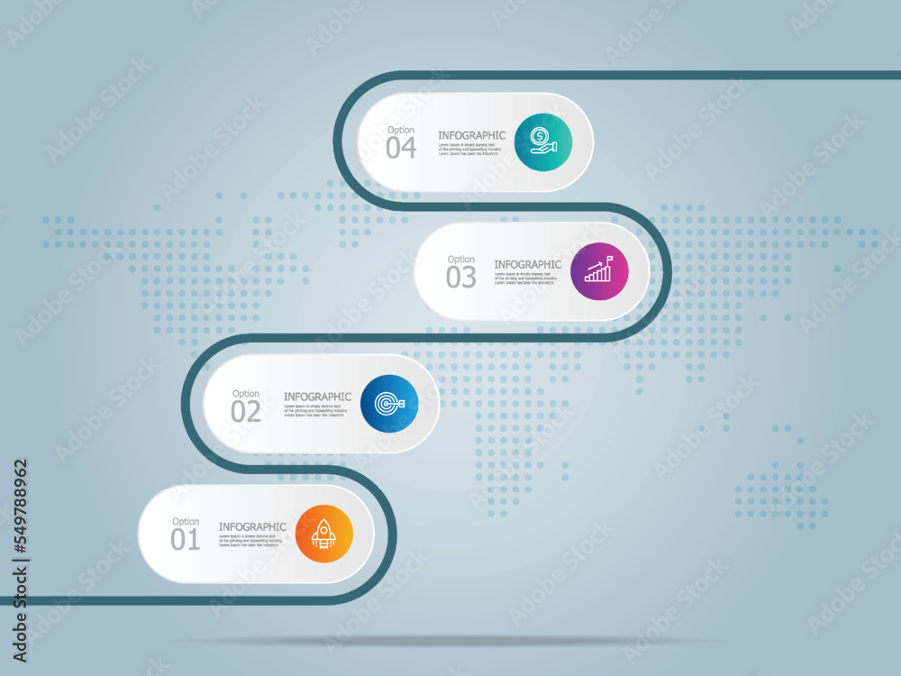 horizontal timeline steps infographic Stock Vector | Adobe Stock