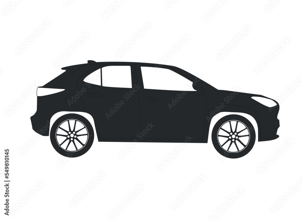 Black vector Toyota Yaris Cross. Stock Vector | Adobe Stock