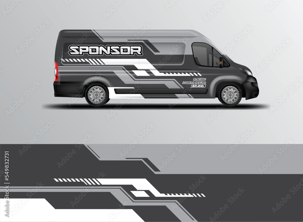 Van Wrap Livery design. Ready made printed wrap design for Van. Stock ...