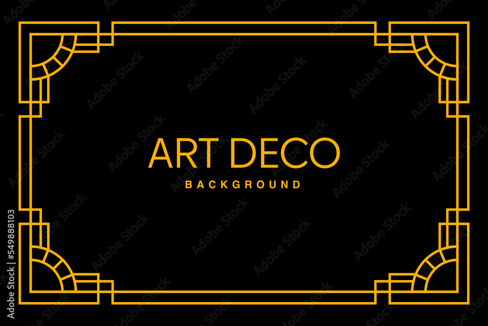 Art deco frame in golden color for classy and luxury template design ...