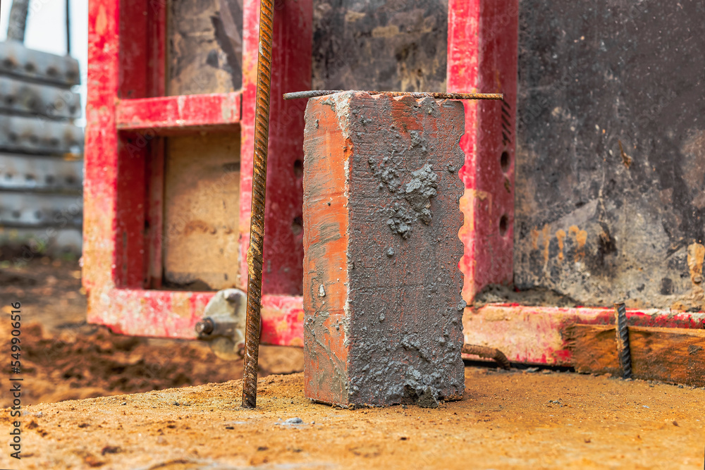 Reinforced concrete foundation of a modern monolithic residential ...