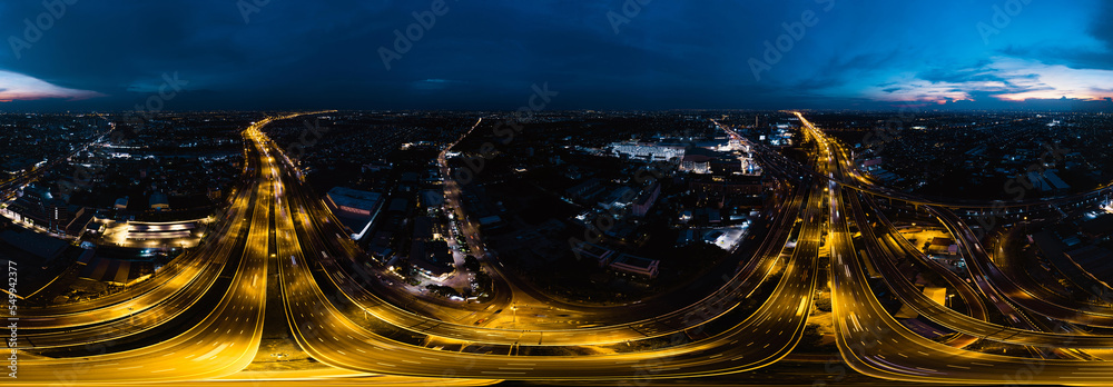 Spherical HDRI panorama 360 degrees angle view of Expressway road ...