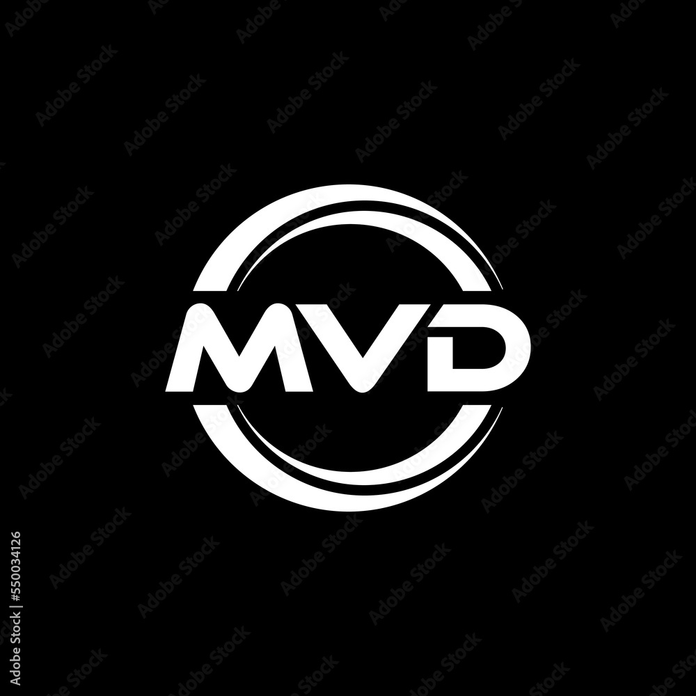 MVD letter logo design with black background in illustrator, vector ...