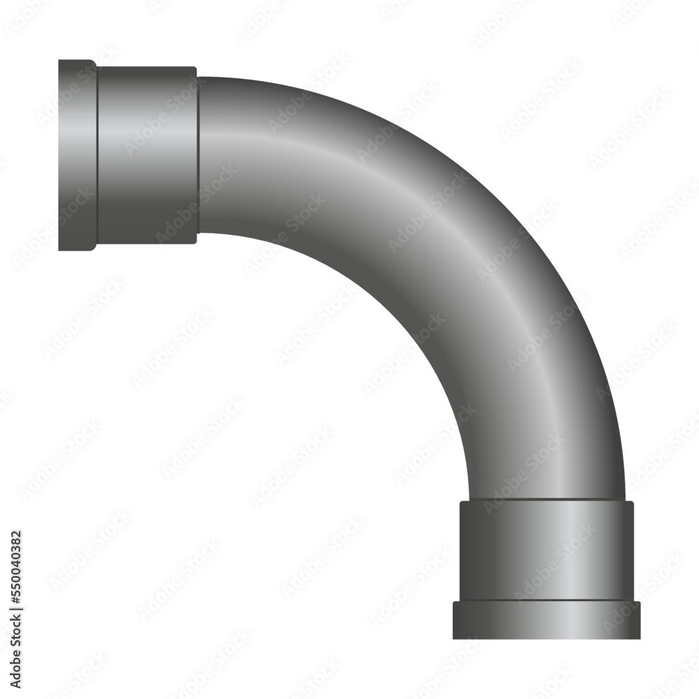 Pipe cartoon vector. Metal pipeline connection, valves, flanges, drains ...