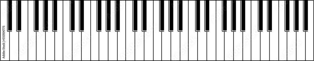 Piano keys. Musical instrument keyboard. Vector illustration. Stock ...