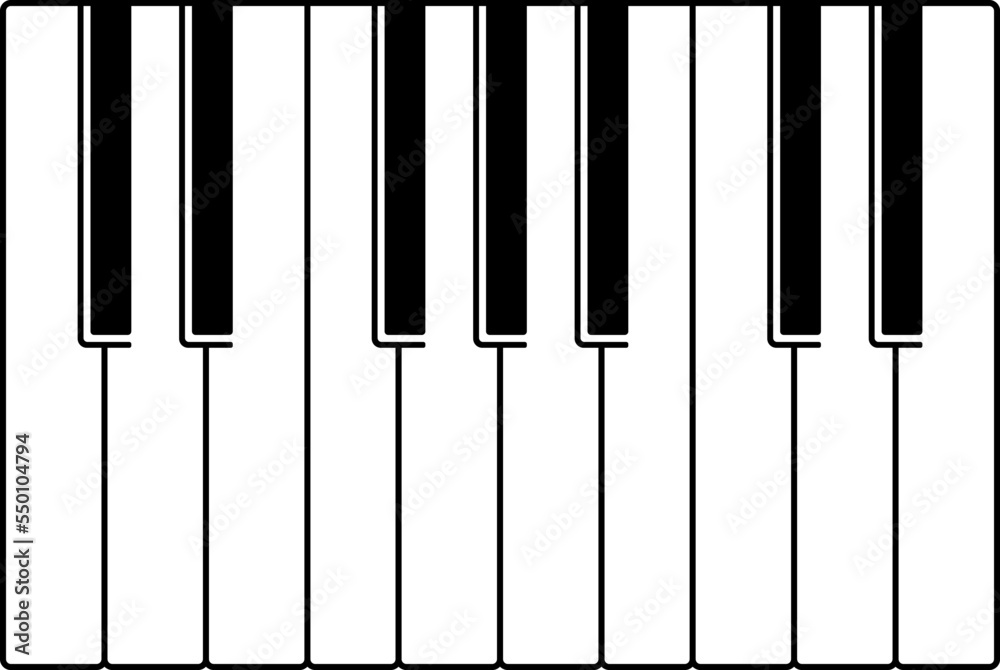 Piano keys. Musical instrument keyboard. Vector illustration. Stock ...
