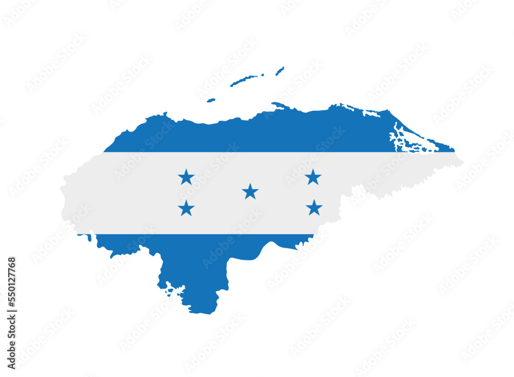 Honduras map flag vector silhouette illustration isolated on white ...