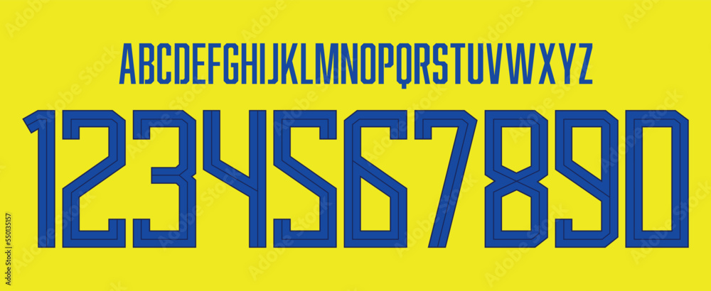 font vector team 2022 kit sport style font. football style font with ...