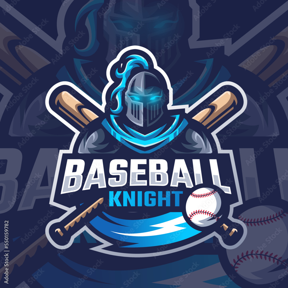 Baseball knight logo design, Baseball tournament logo sport for your ...