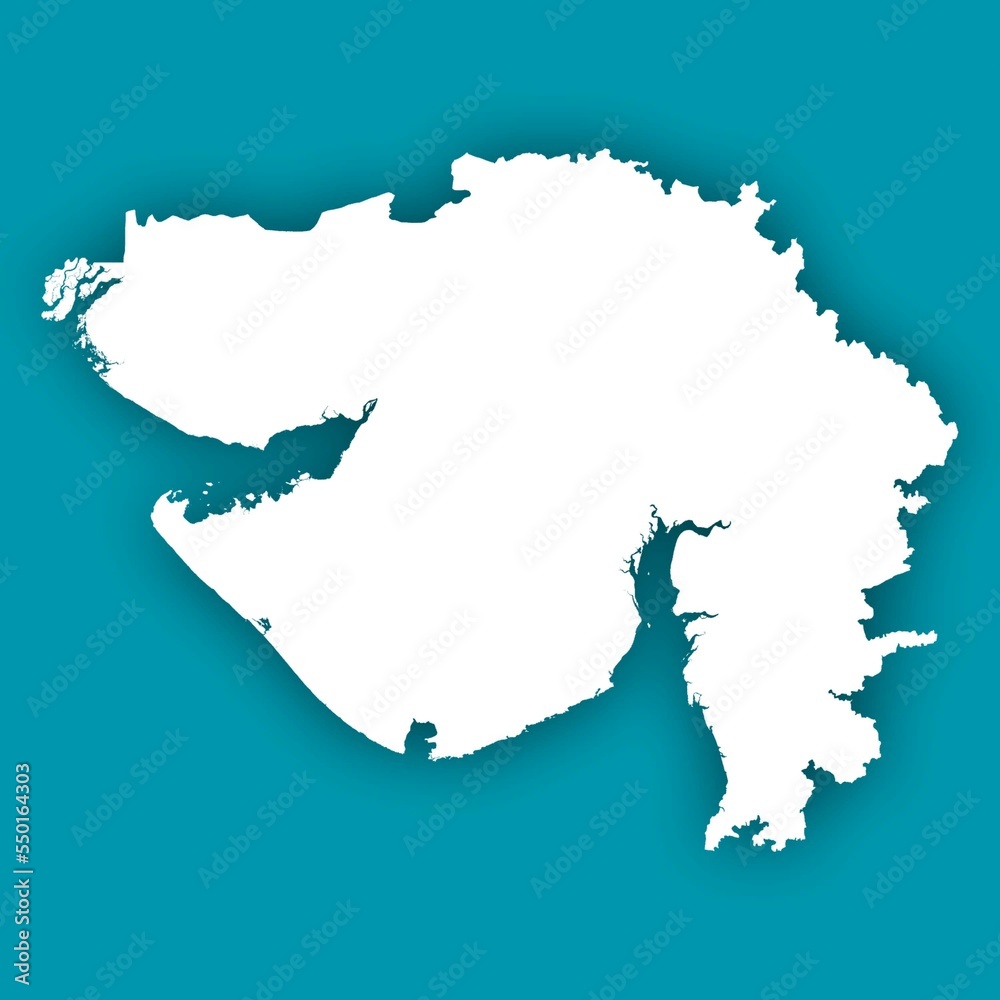 Gujarat State Map Image Stock Illustration | Adobe Stock