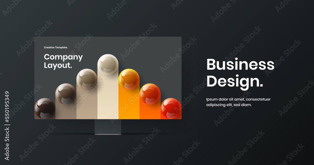 Premium monitor mockup website screen layout. Original landing page ...