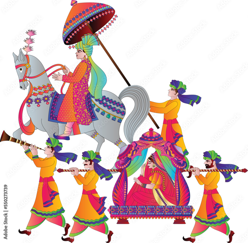 Image vectorielle Stock vector illustration of an Indian wedding ...
