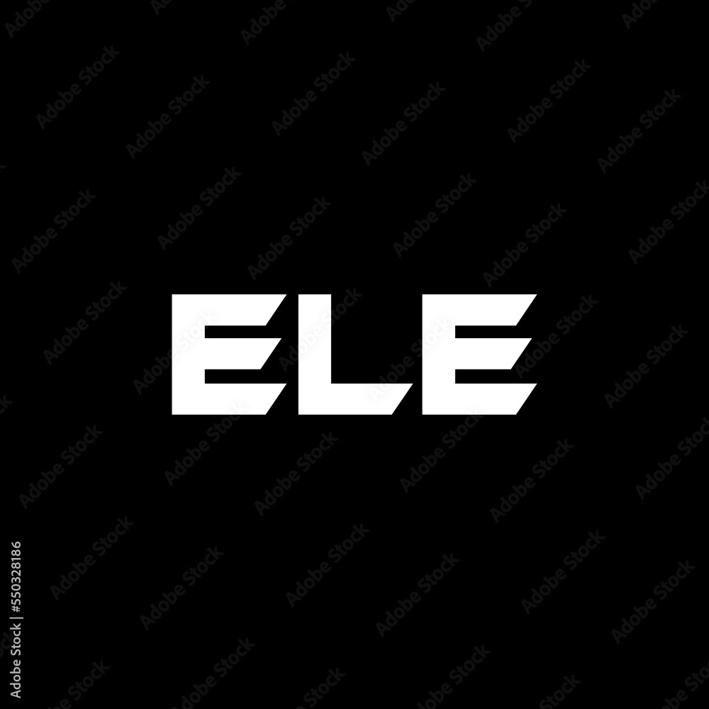 Stock-Vektorgrafik „ELE letter logo design with black background in ...