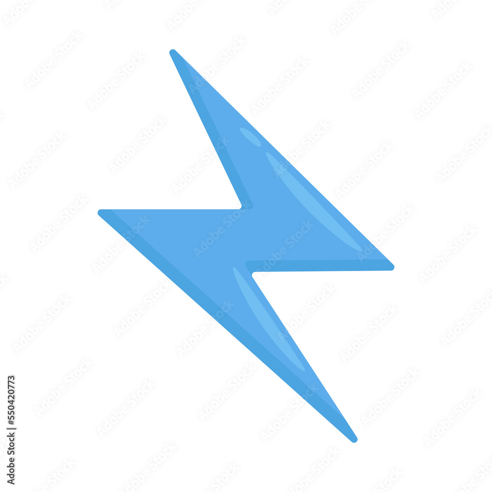 Blue Lightning Sign Emoji Icon Illustration. Energy Vector Symbol ...