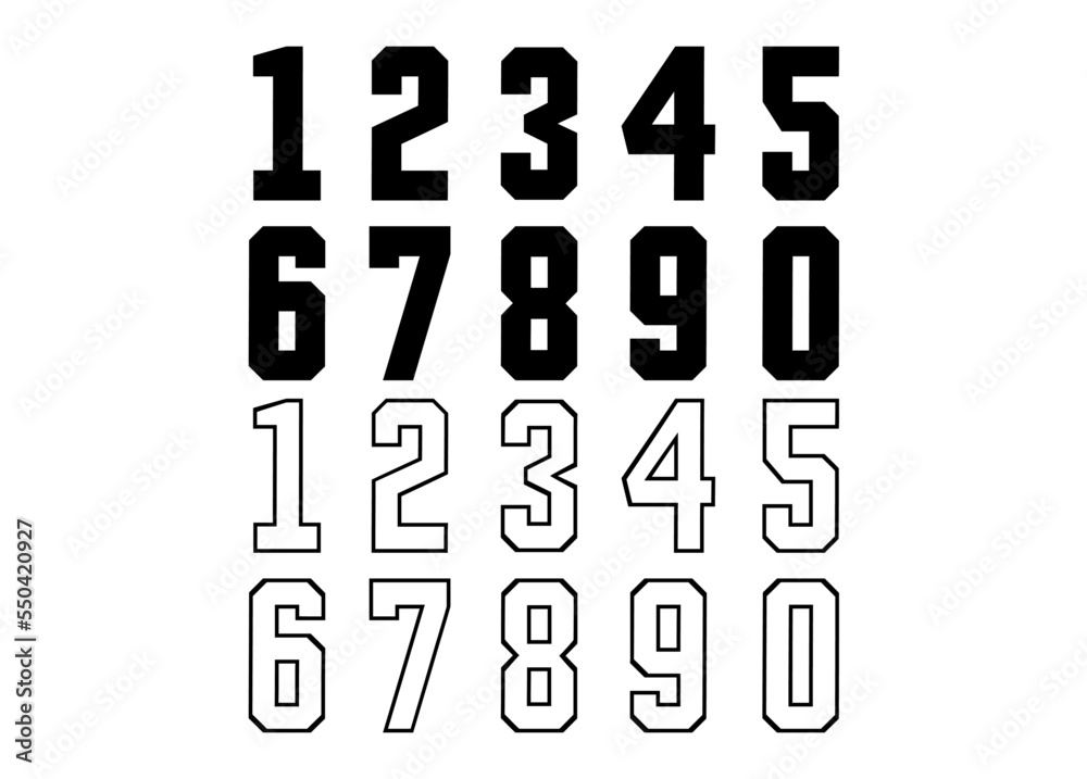 Sport Numbers football tennis soccer vector files, ready for print, svg ...